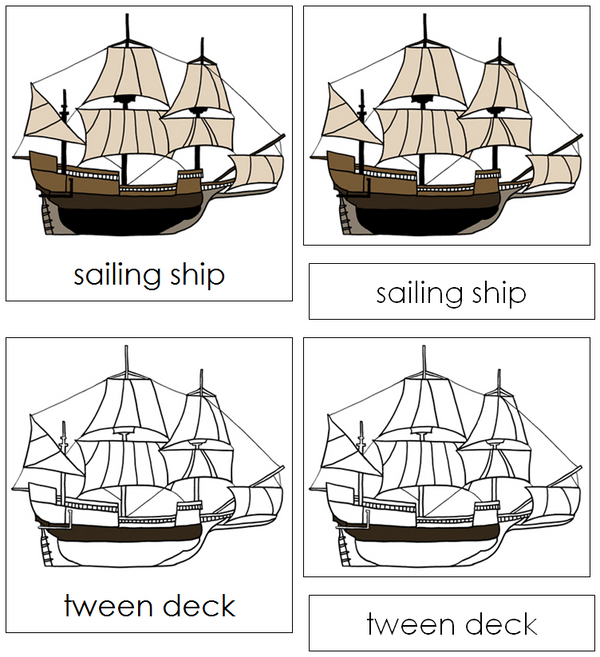 Sailing Ship Nomenclature Cards - Montessori Print Shop